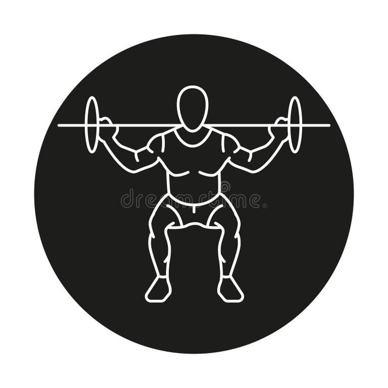 Barbell Squat Exercise Line Icon. Vector Isolated Element Stock Vector ...