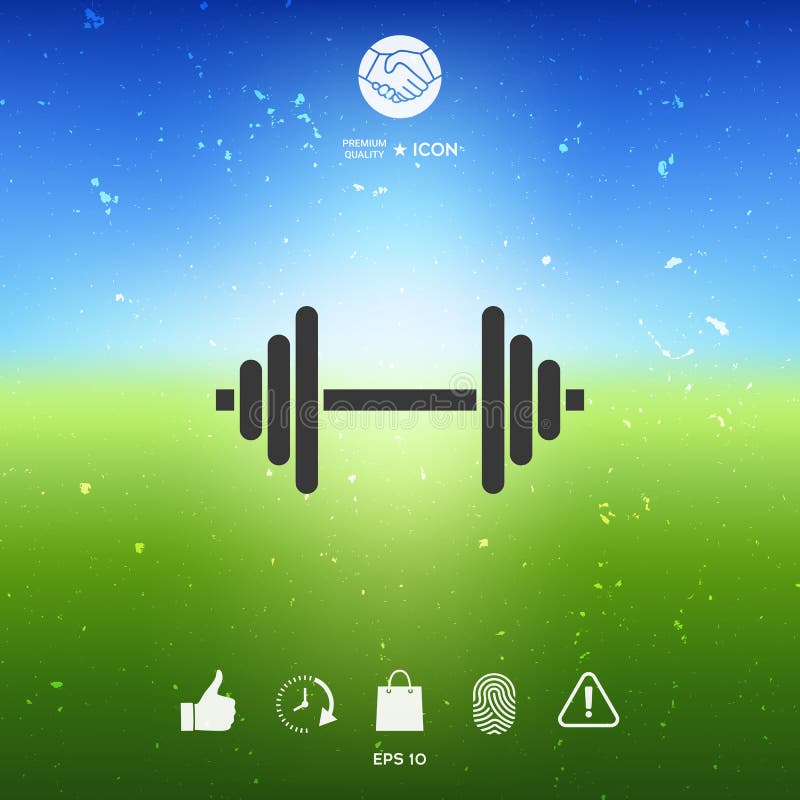 Barbell symbol icon stock vector. Illustration of lift - 108426703