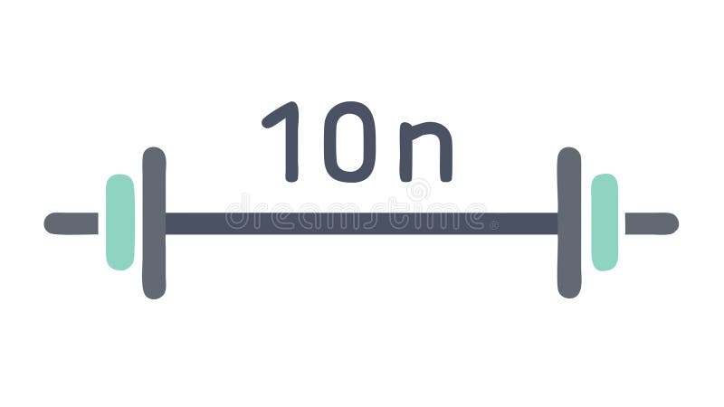 Barbell Weight Icon 10n Force Measurement Exercise, Vector Design ...