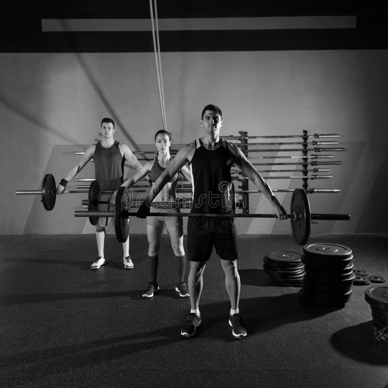 Barbell Weight Lifting Group Workout Exercise Gym Stock Photo - Image ...