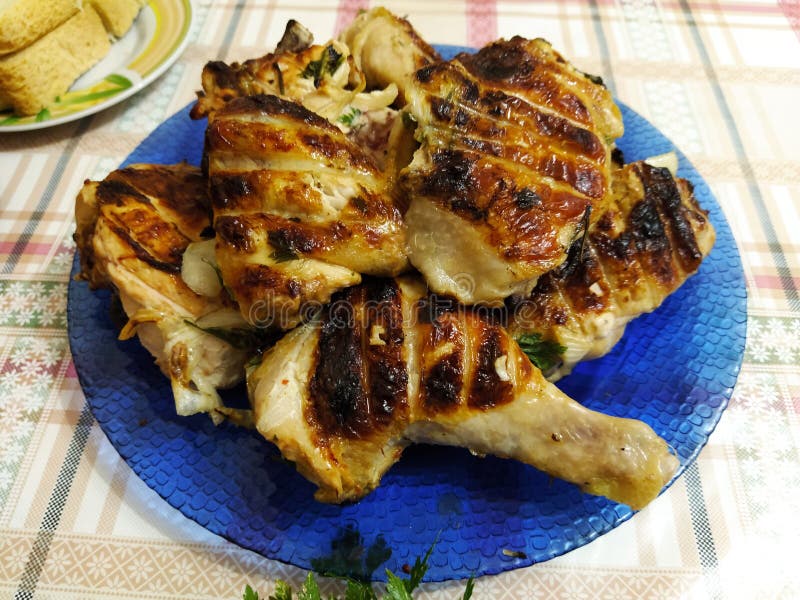 Barbeque Chicken on the Plate Stock Image - Image of barbeque, cookery ...
