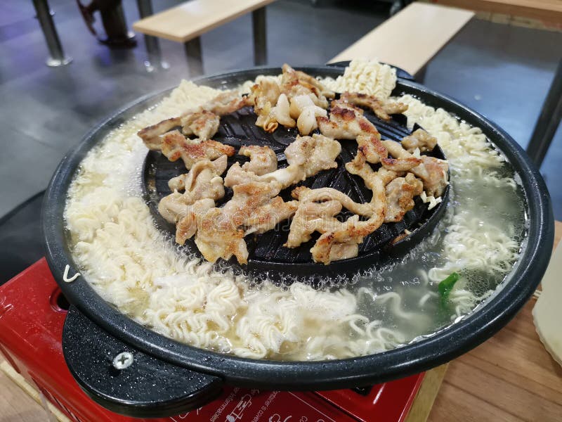 Mookata stock photo. Image of mookata, meat, noodles - 131236920