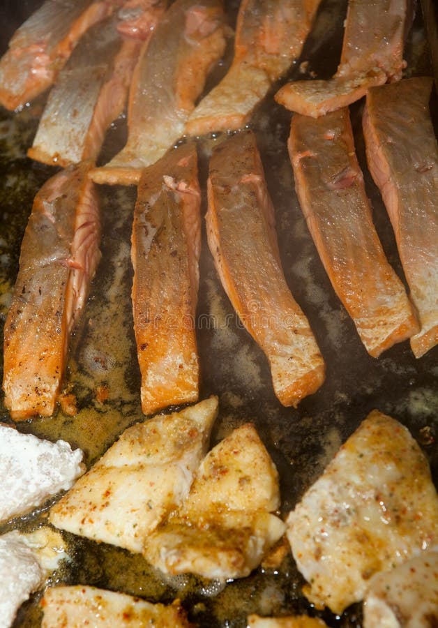 Barbeque - cooking of fish stock photo. Image of barbeque - 10517378