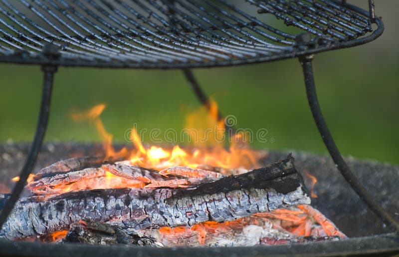 Barbeque fire stock photo. Image of metal, grill, barbecue - 6041688