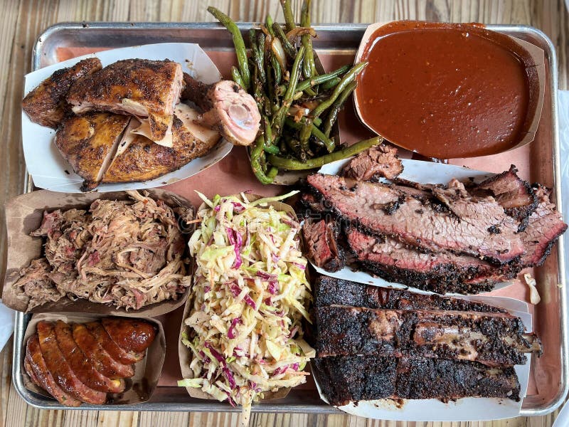 Barbeque Food Top View on the Table Stock Photo - Image of dinner ...