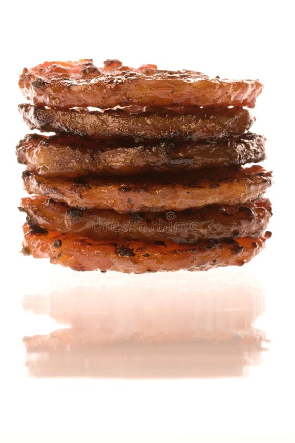 Barbeque Grilled Chicken Coins Isolated Stock Image - Image of close ...