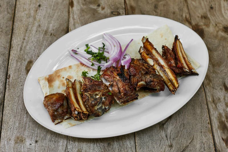 Barbeque lamb. stock photo. Image of grilled, restaurant - 82099510