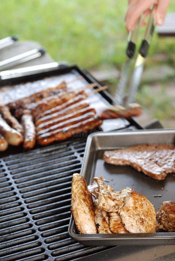 Barbeque Meat stock photo. Image of steak, grilled, tongs - 6509332
