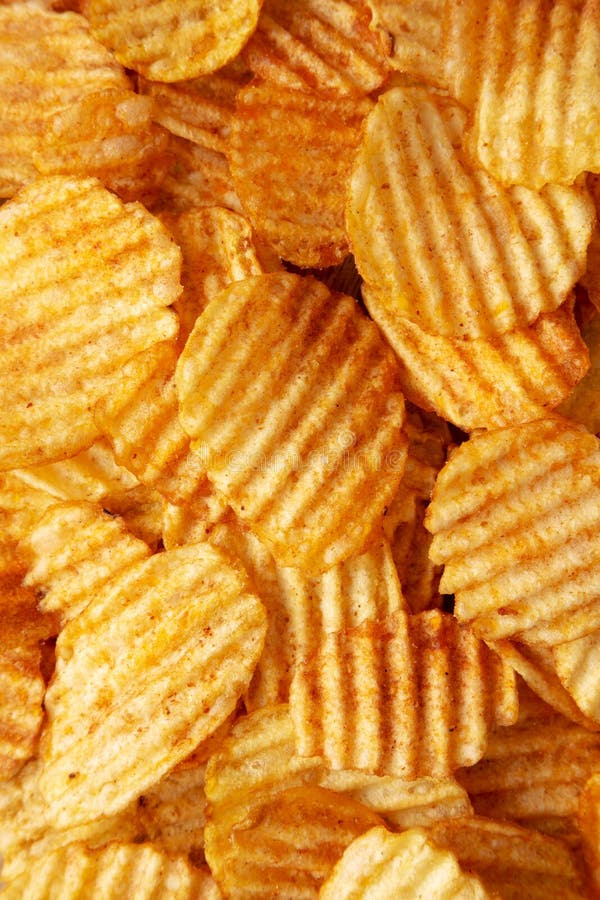 Barbeque Potato Chips, Top View. Flat Lay, Overhead, from Above Stock ...