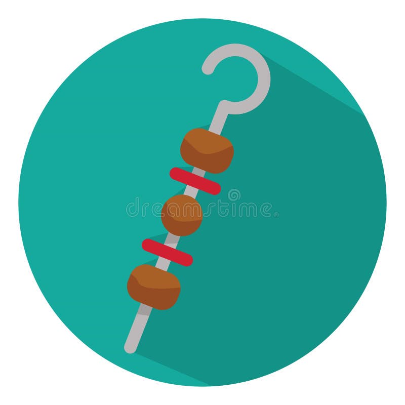 Barbeque on stick, icon stock vector. Illustration of skewer - 261070451