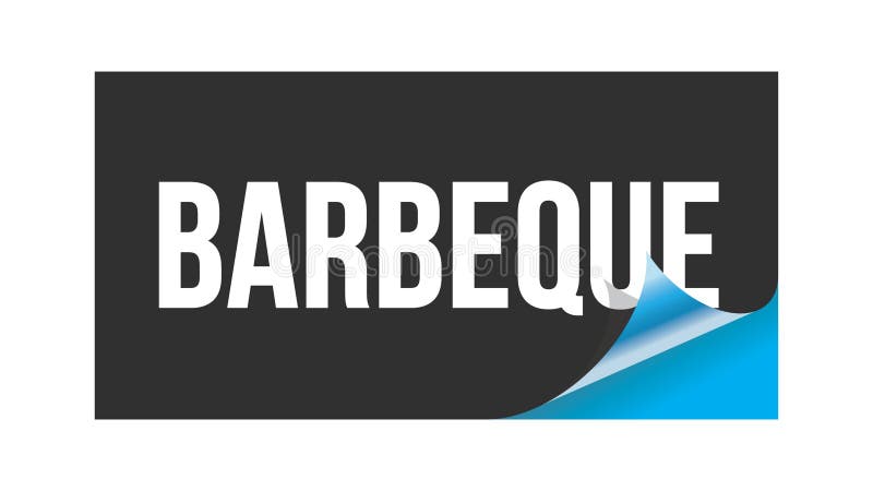 BARBEQUE Text Written on Black Blue Sticker Stock Illustration ...