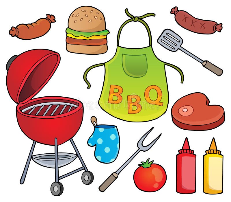 Barbeque theme set 1 stock vector. Illustration of glove - 119222407