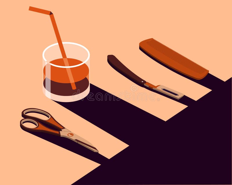 Barber Accessories Set. a Poster Made in Abstract Style. Vector ...