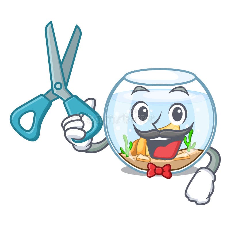 Barber Cartoon Goldfish a in on Fishbowl Stock Vector - Illustration of ...