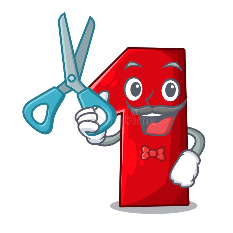 Barber Character Number One on the Platform Stock Vector - Illustration ...