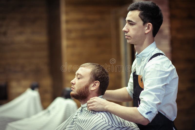 Barber and client stock image. Image of beautician, comb - 24516475