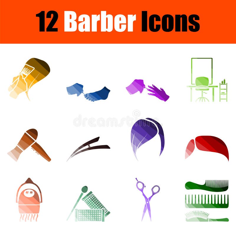 Barber Icon Set stock vector. Illustration of brush - 148282222
