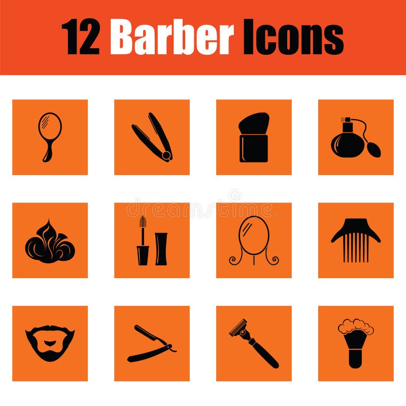 Barber icon set stock vector. Illustration of emblem - 94745649