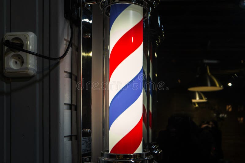 Barber Lamp. Symbol for a Barber-shop with Lamp. Stock Image - Image of ...