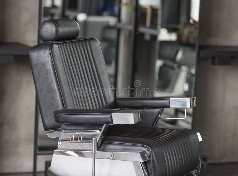 Barber leather seat stock image. Image of beard, mobily - 90399035