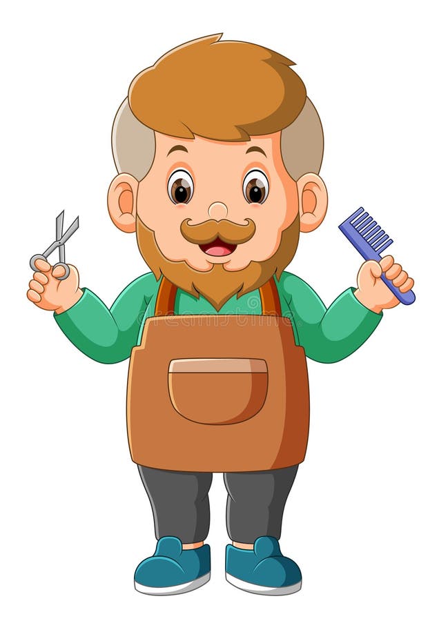 Barber cartoon stock vector. Illustration of cutting - 84283111