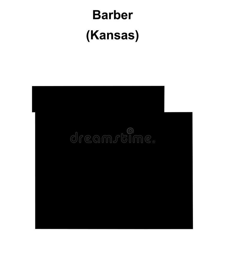 Barber outline map stock vector. Illustration of kansas - 361547381