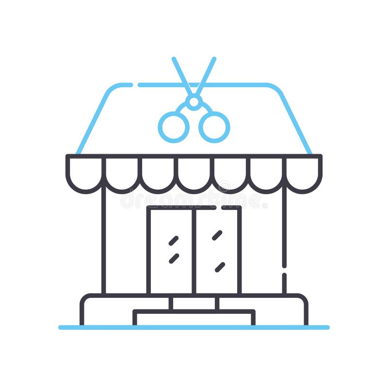 Barber Pole Line Icon, Outline Symbol, Vector Illustration, Concept ...