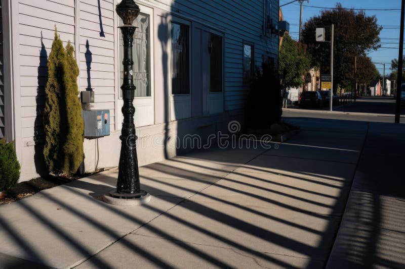 Barber Pole Shadow Cast on a Sidewalk Stock Illustration - Illustration ...