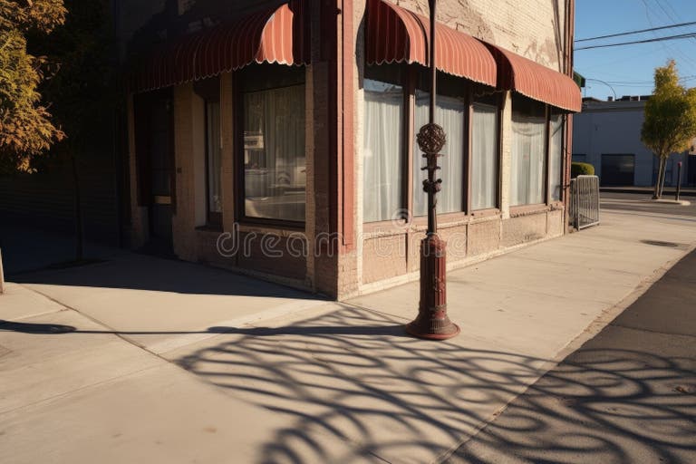 Barber Pole Shadow Cast on a Sidewalk Stock Illustration - Illustration ...