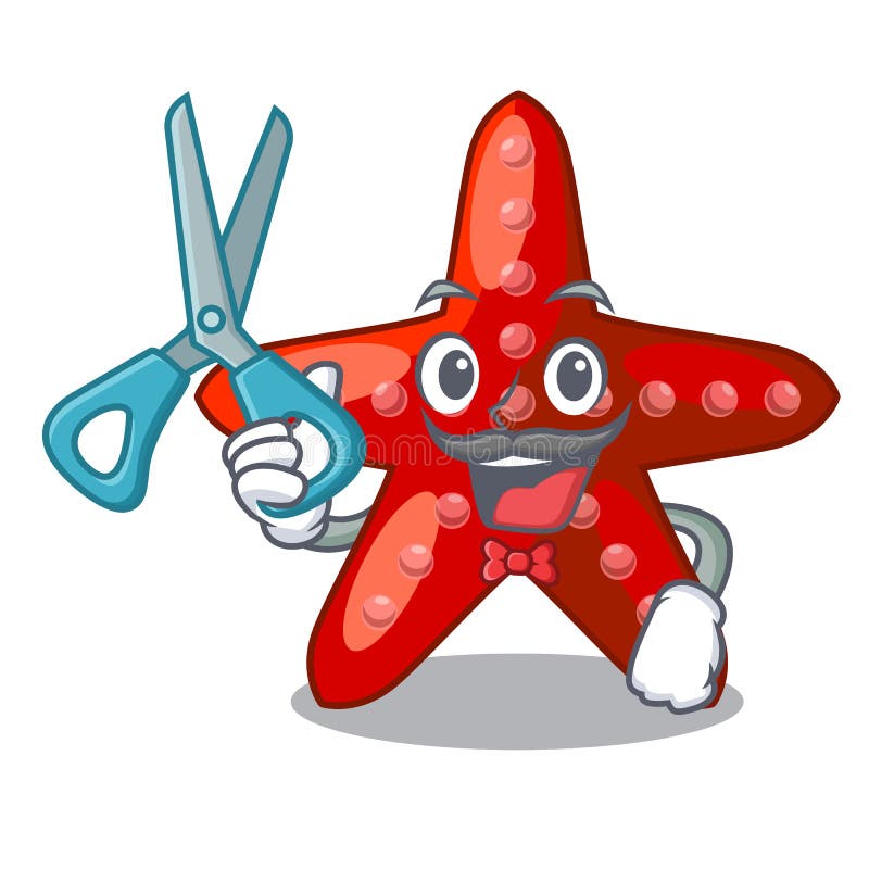 Barber Red Starfish Isolated with the Character Stock Vector ...
