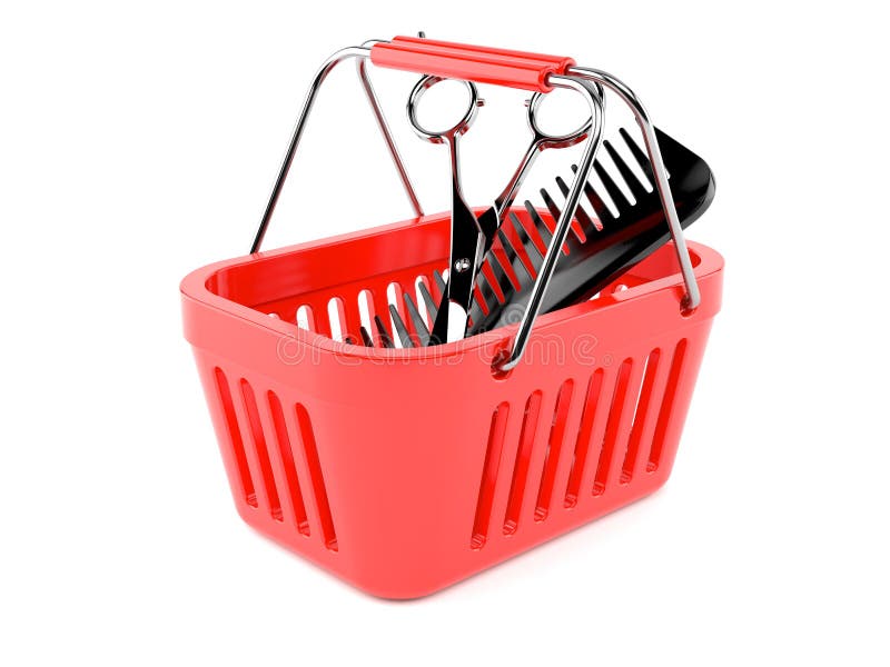 Barber Scissors With Comber Inside Shopping Basket Stock Illustration ... Barber Scissors With Comber Inside Shopping Basket Stock Illustration ...