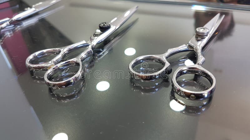 Barber Scissors Set Barbershop Accessories Stock Image - Image of care ...