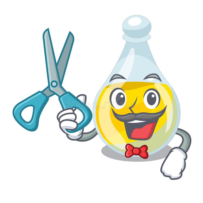 Barber Sesame Oil in a Cartoon Bottle Stock Vector - Illustration of ...