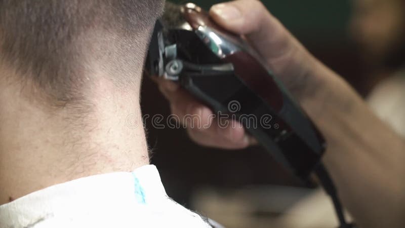 Barber Shaving the Hair in the Barbershop Stock Footage - Video of ...