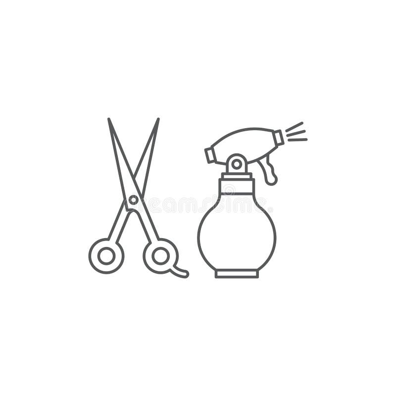 Barber Shop Equipment Vector Icon Symbol Tools Isolated on White ...