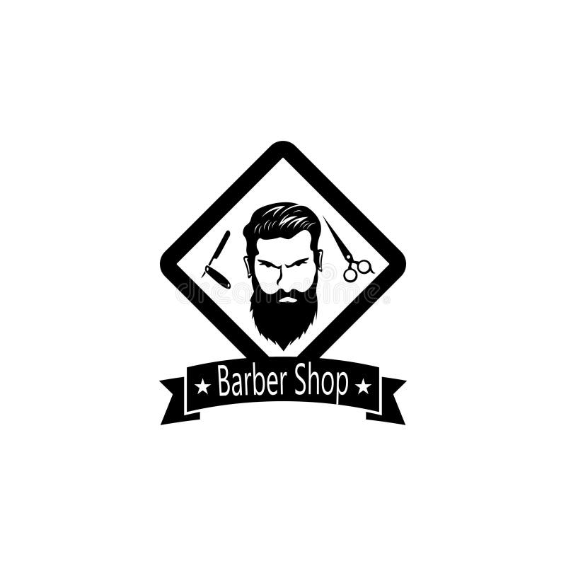 Barber Shop Hair Style Silhouette Vector Template Stock Illustration ...