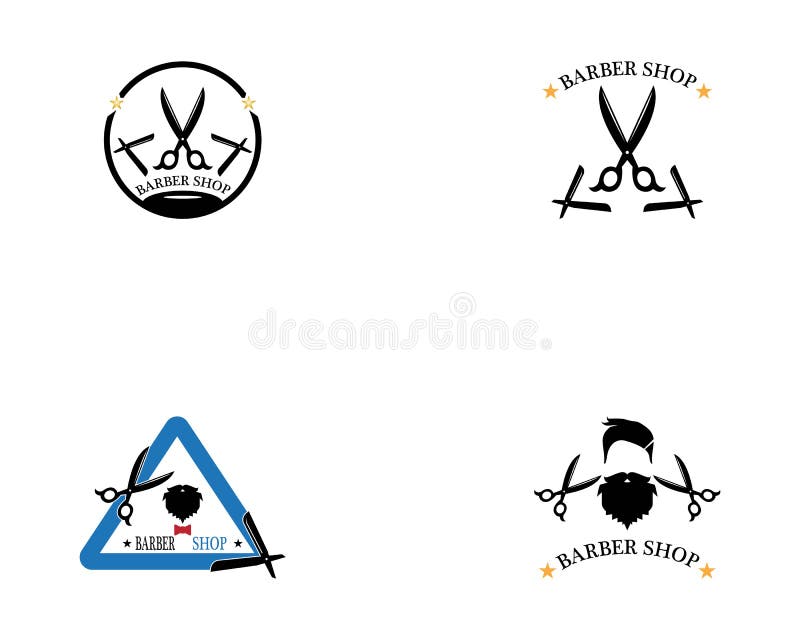 Barber Shop Icon and Symbol Template Stock Illustration - Illustration ...