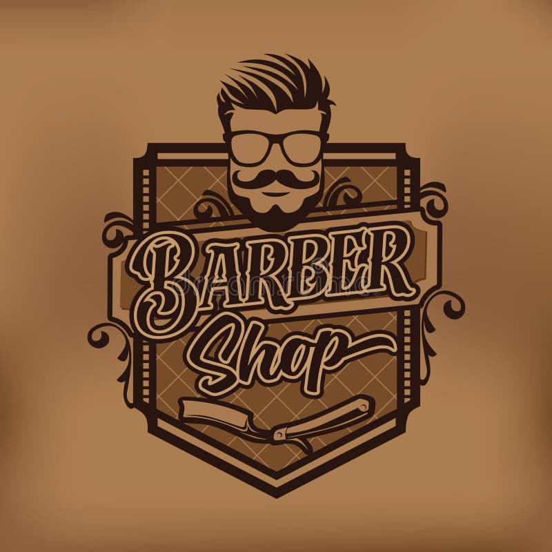 Barber Shop Logo Design stock vector. Illustration of beard - 318775854