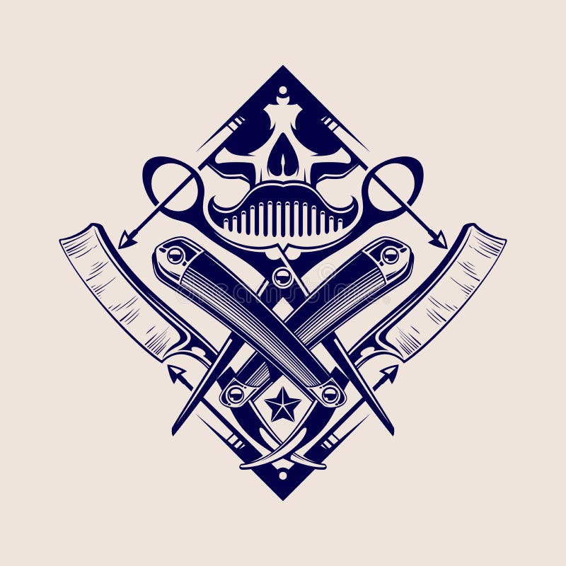 Straight Razor Logo Stock Illustrations – 1,632 Straight Razor Logo ...