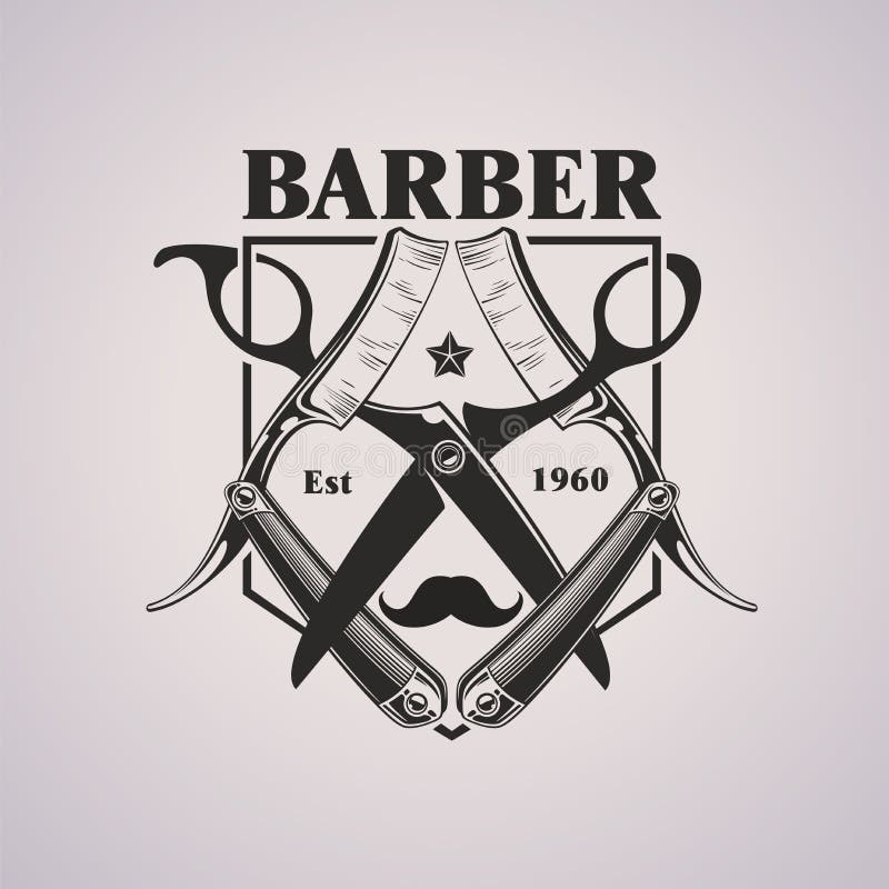 Straight Razor Logo Stock Illustrations – 1,632 Straight Razor Logo ...