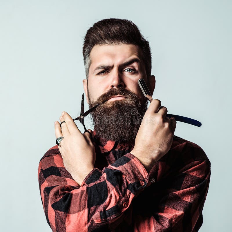 Vintage Barbershop Vintage Barber Shop Shaving Portrait Bearded Man