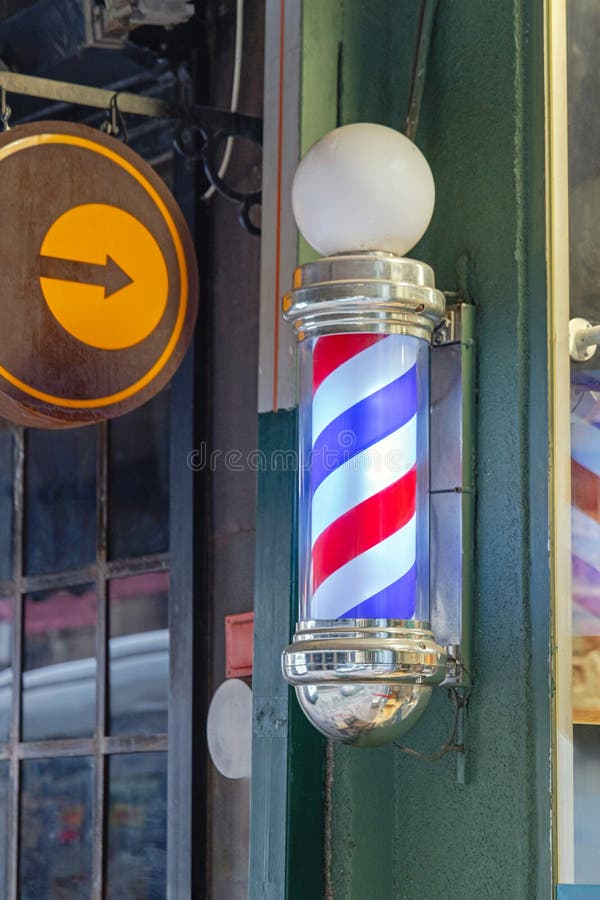 Barber Shop Pole Arrow stock photo. Image of vintage - 304110744