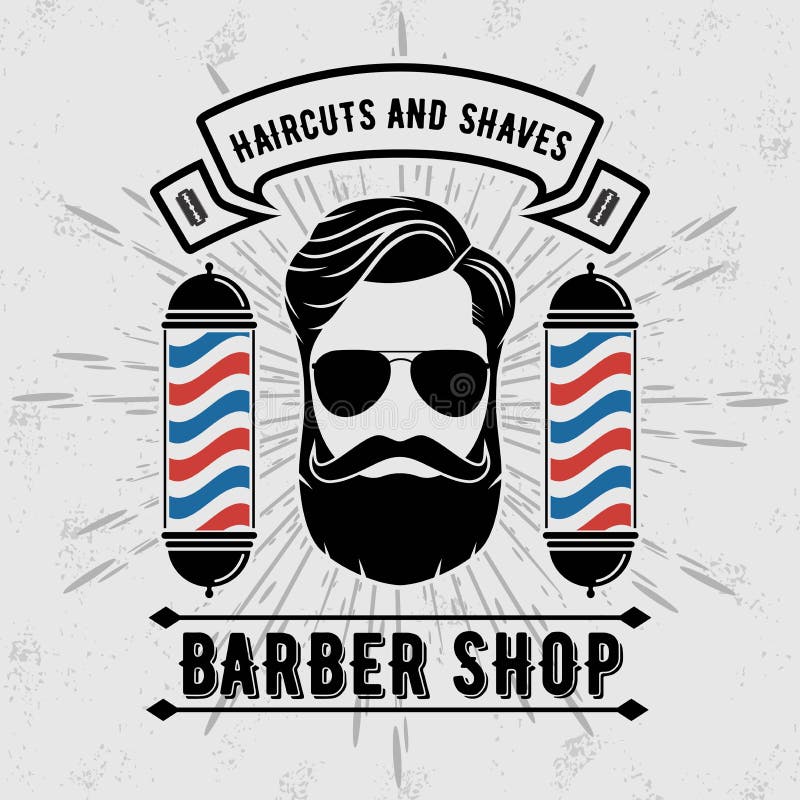 Barber Shop Poster Template with Hipster Face. Stock Vector ... Barber Shop Poster Template with Hipster Face. Stock Vector ...