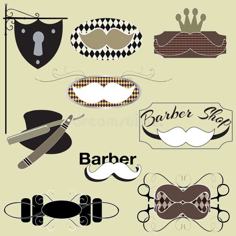 Barber Shop set stock vector. Illustration of shop, shaving - 24388941