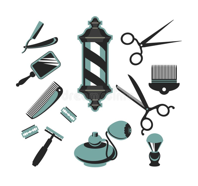 Barber Shop Set Vector Stock Illustrations – 14,268 Barber Shop Set ...