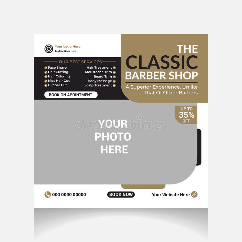 Barber Shop Social Media Post Design Stock Vector - Illustration of ...