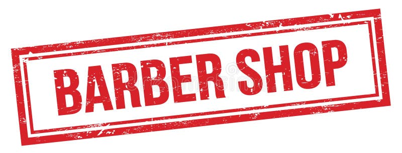 BARBER SHOP Text on Red Grungy Vintage Stamp Stock Illustration ...