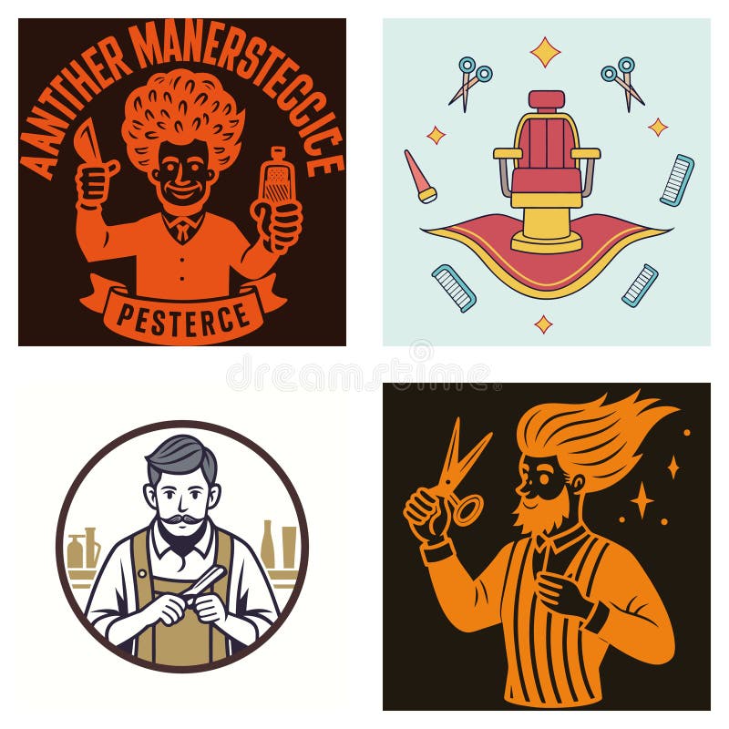 Barber Shop Vector Bundle Pack with Scissors Combs and Barber Chair Stock Vector - Illustration ...