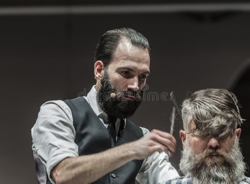 The BARBER SHOW COSMOBELLEZA 2014 Editorial Stock Image - Image of ...
