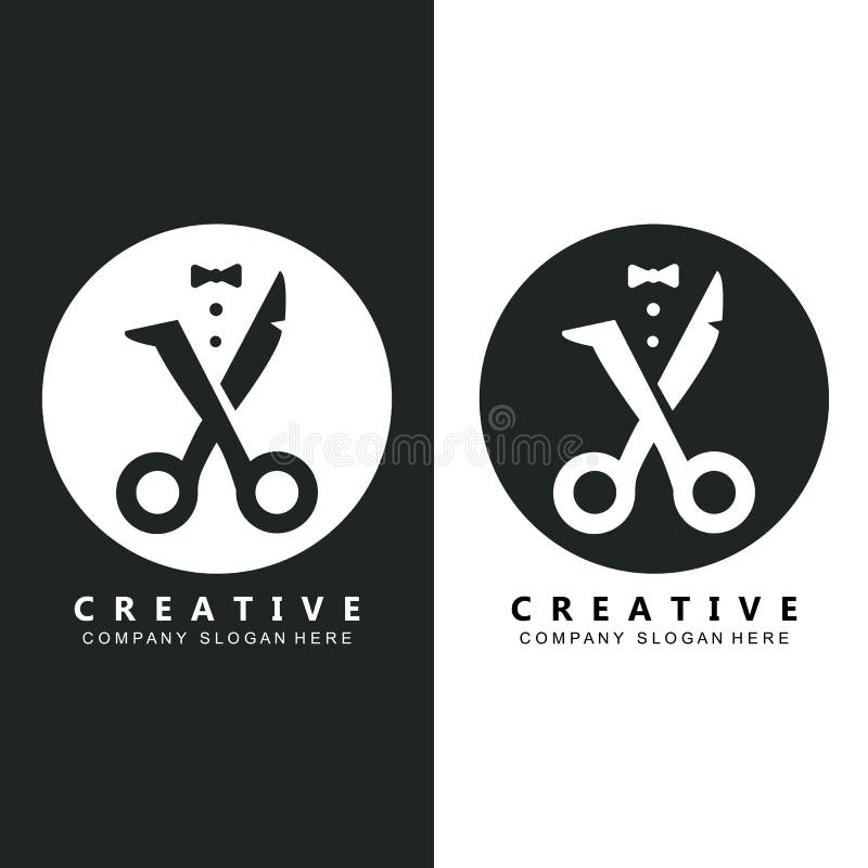 Barber Tool Scissors Logo Icon Background Symbol Stock Vector ...